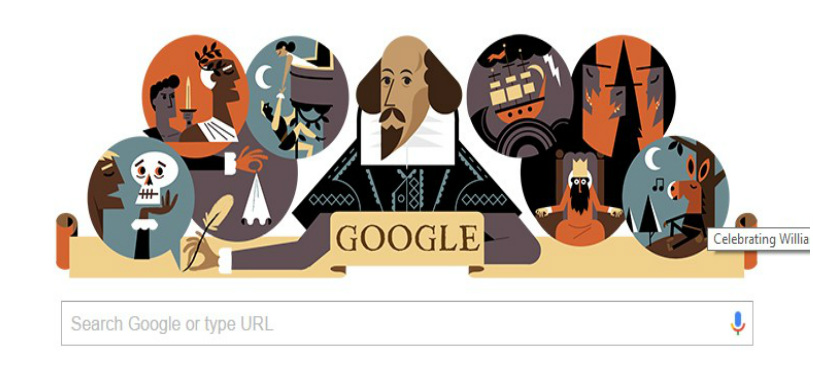 Google Doodle pays tribute to William Shakespeare