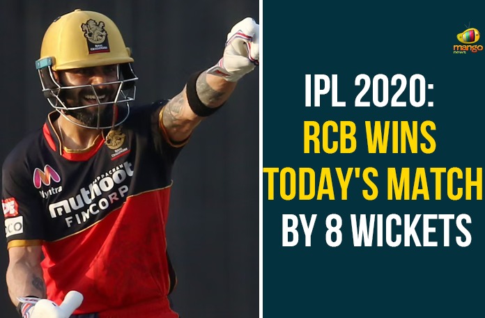 IPL 2020: RCB Wins Today's Match By 8 Wickets | Mango News